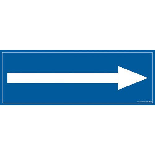 Signalisation information flèche vers la droite fond bleu 210 x 75 mm ...