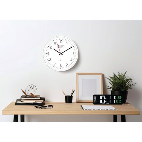 Horloge murale LED rectangulaire - Manutan Expert - Manutan.fr