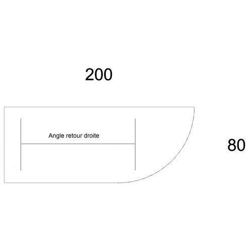 Table plateau pivotant Avel angle à droite pied alu sur roulettes ...