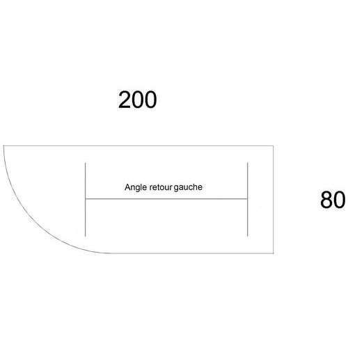 Table plateau pivotant Avel angle à droite pied alu sur roulettes ...