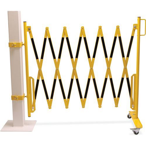 Barrière extensible avec adapteur pour poteau - Crash Stop - Manutan.fr