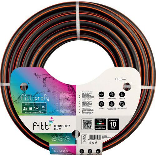 Tuyau d'arrosage Fitt profy noir - Longueur 25 ou 50 m - Fitt - Manutan.fr