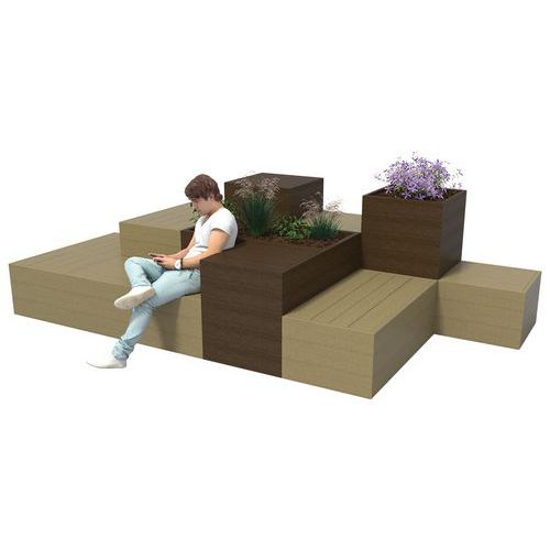 Pack assise modulable Cube 10 modules plastique recyclé Espace Urbain ...
