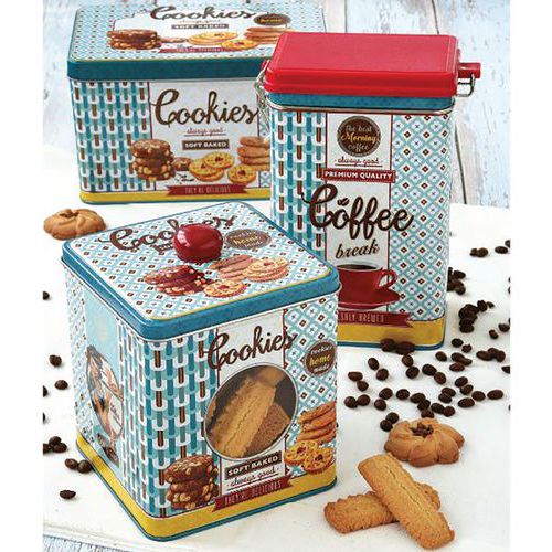 Boîte à cookies carrée Tin Boxes Easylife - Manutan.fr