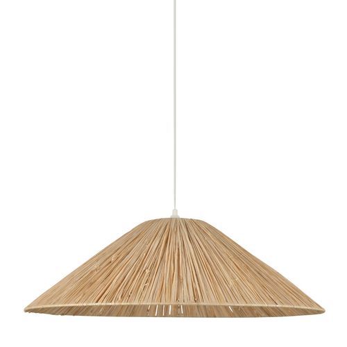 Suspension forme conique en métal filaire et raphia naturel Corep ...