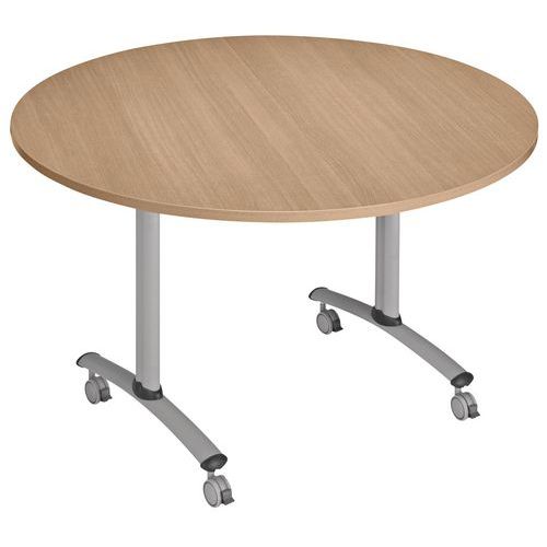 Table plateau stratifié Axe rond - Manutan Expert - Manutan.fr
