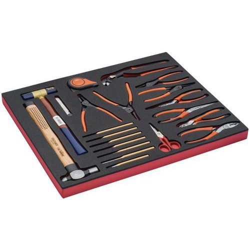 Module jeu mètre ruban/outils frappe/pinces 21 pièces- Bahco - Manutan.fr